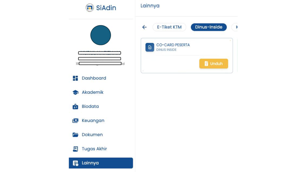 COCARD Dinus Inside 2025 | Dinus Inside 2025